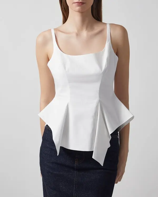 Khaite Sleeveless Peplum Top - Chalk
