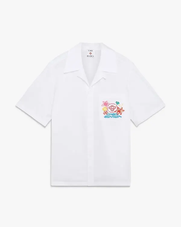 Casablanca Collage D'icones Graphiques Embroidered Short Sleeve Shirt