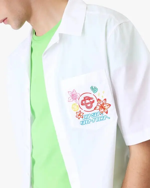 Casablanca Collage D'icones Graphiques Embroidered Short Sleeve Shirt