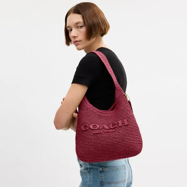 COACH Brooklyn Shoulder Bag 28 - Brass/dark Fuchsia