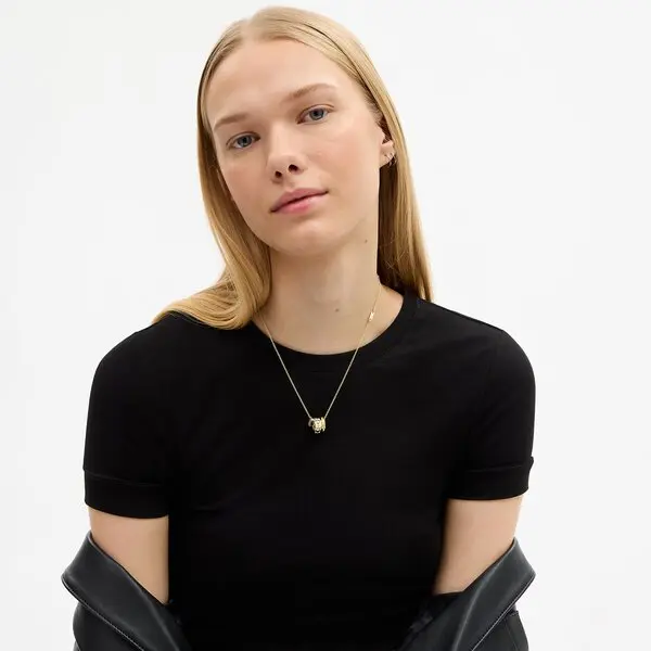 COACH Signature Rondelle Necklace - Gold/chalk