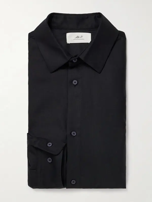 Mr P. Wool, Silk And Cashmere-blend Shirt - Blue