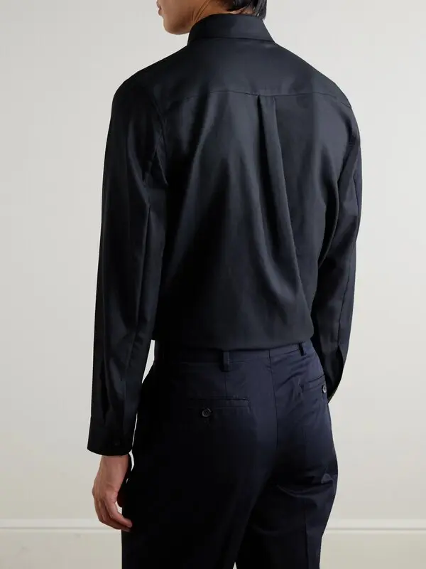 Mr P. Wool, Silk And Cashmere-blend Shirt - Blue