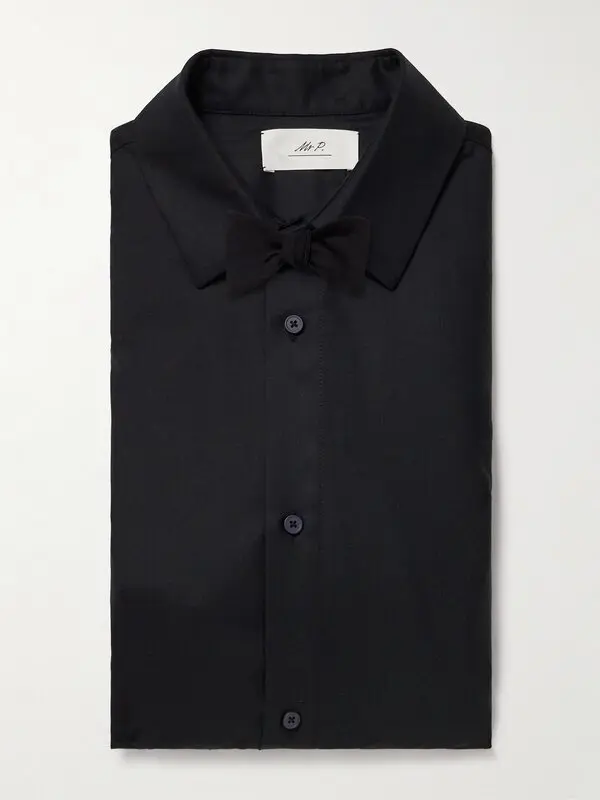 Mr P. Wool, Silk And Cashmere-blend Shirt - Blue