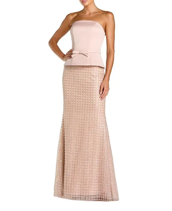 Mac Duggal Strapless Embellished Gown - Blush