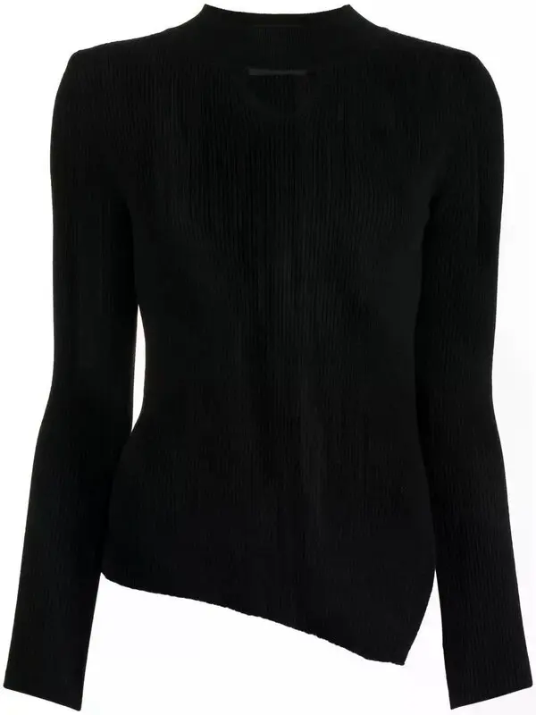 J KOO Ribbed-knit Cut-out Sweater