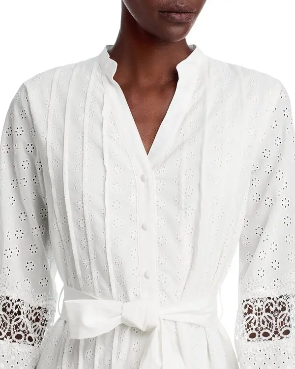 AREA STARS Eyelet Embroidered Midi Dress