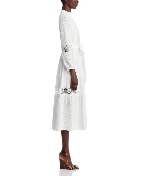 AREA STARS Eyelet Embroidered Midi Dress
