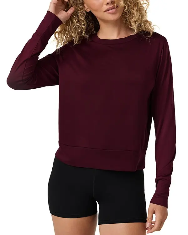 Vuori Daydream Crewneck Top - Cherry Noir