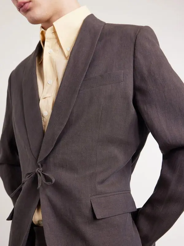 A KIND OF GUISE Shinji Shawl-collar Linen Suit Jacket