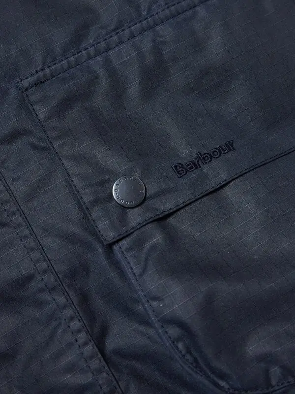 Barbour Beaufort Spectator Corduroy-trimmed Waxed-cotton Ripstop Jacket - Blue