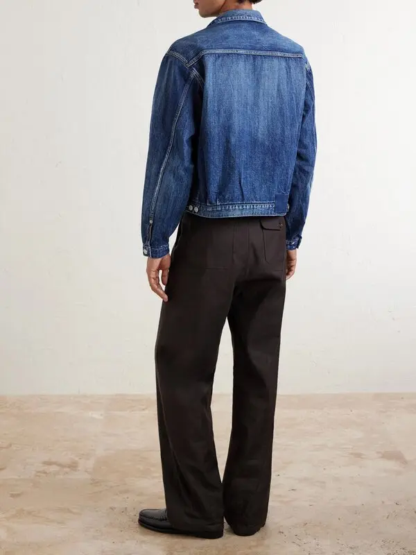 Visvim Social Sculpture 101 X Dmgd-1010 Cropped Distressed Selvedge Denim Jacket - Blue