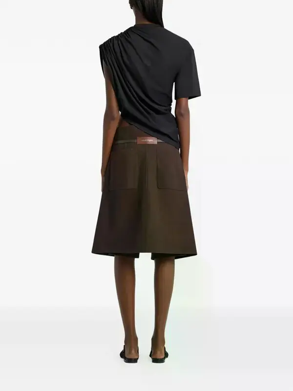 COURREGES Asymmetric Draped T-shirt - Black