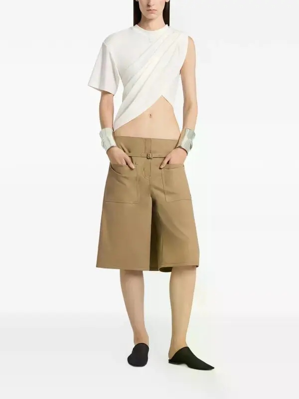 COURREGES Asymmetrical-sleeve T-shirt - White
