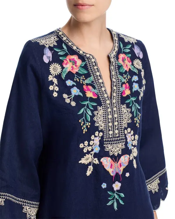 Johnny Was Linen Scallop Dress