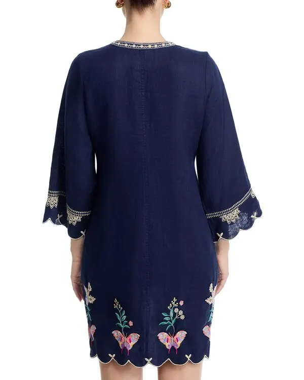Johnny Was Linen Scallop Dress