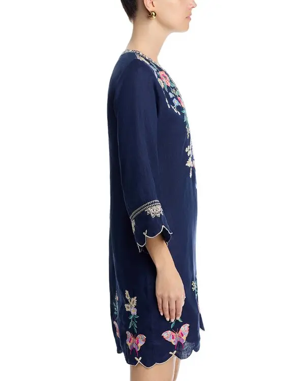 Johnny Was Linen Scallop Dress