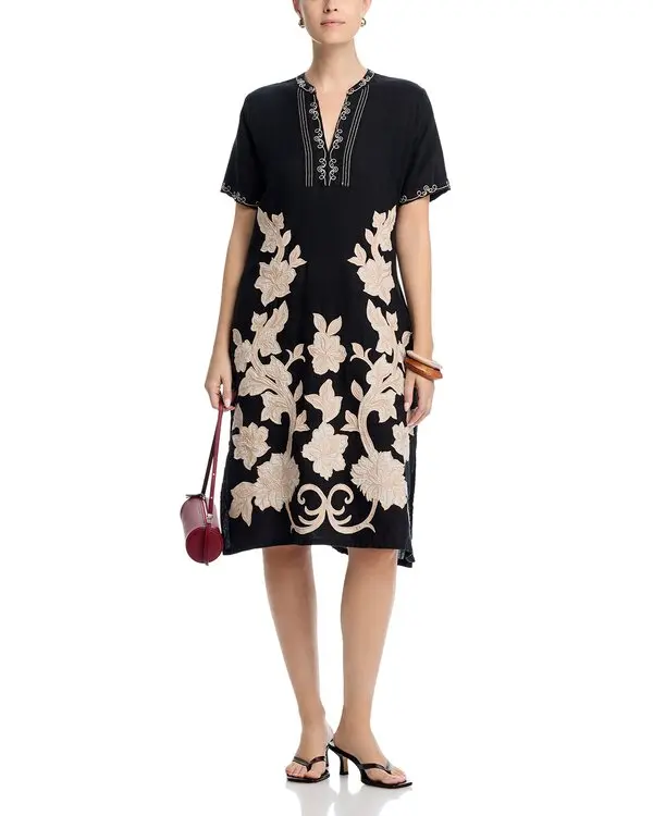 Johnny Was Henley Midi Dress