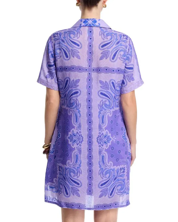 Johnny Was Paisley Print Henley Dress