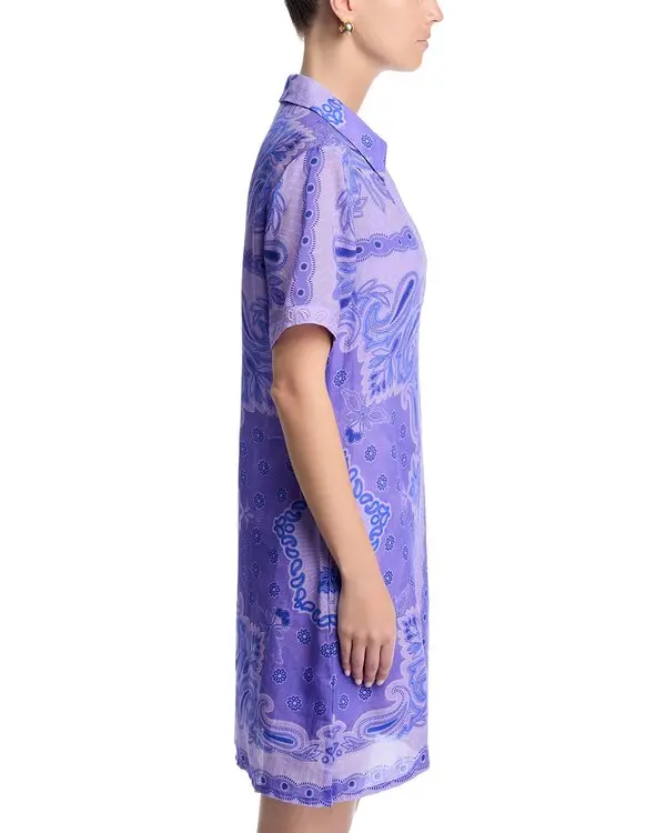 Johnny Was Paisley Print Henley Dress