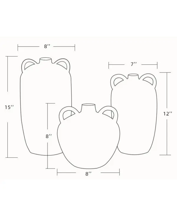 SURYA Acanceh Vase, Set Of 3