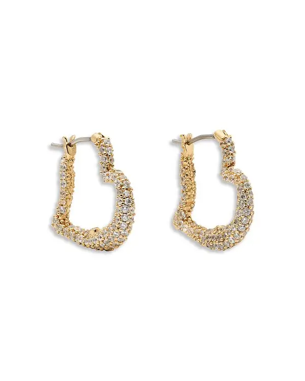 Kate Spade New York Amour Pave Heart Huggie Hoop Earrings - Gold