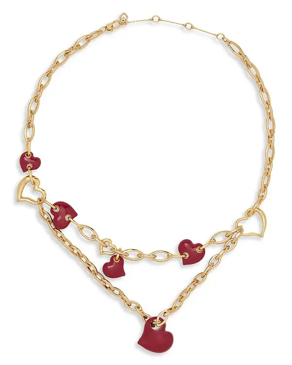 Kate Spade New York Amour Heart Charm Pendant Necklace - Red/gold