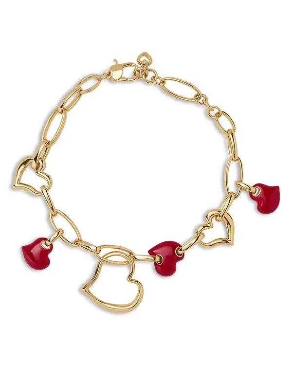 Kate Spade New York Amour Heart Charm Bracelet - Red/gold