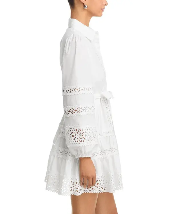 LAYERED WITH LOVE Aubrey Embroidered Tie Front Shirt Dress