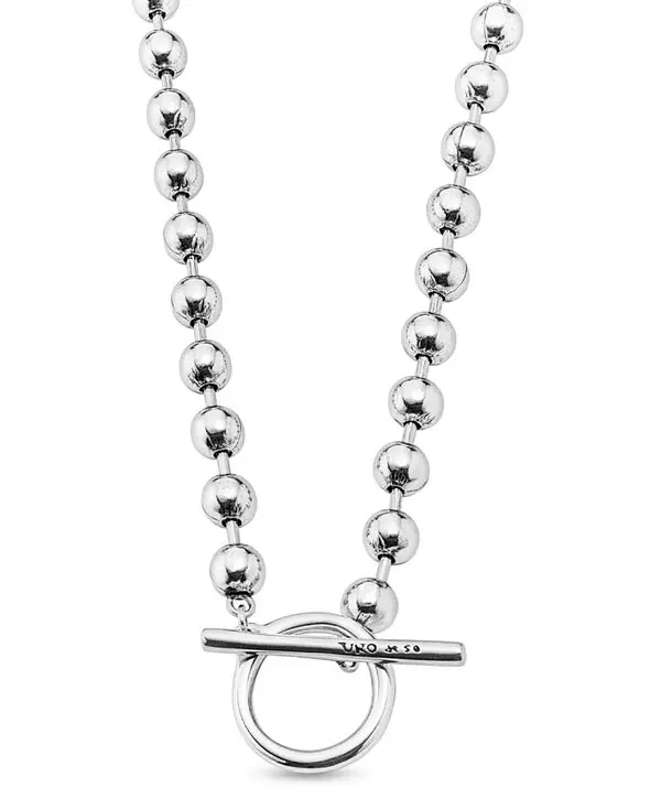 UNODE50 Long Link Bead Necklace - Silver