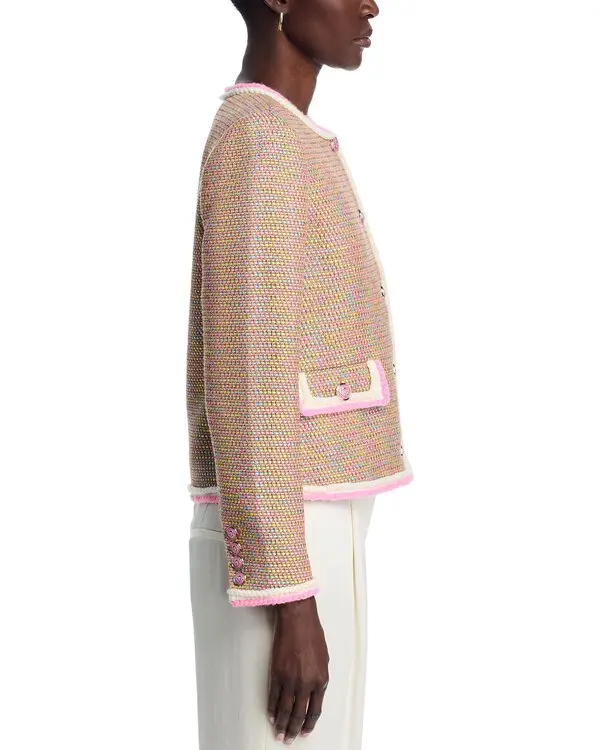 T Tahari Braided Trim Button Down Jacket