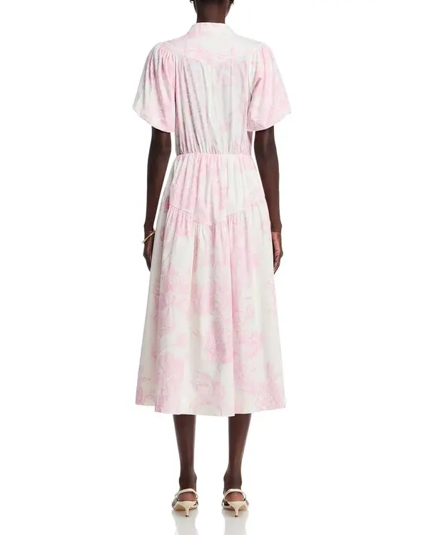 T Tahari Button-down Midi Dress With Floral Print - Etheral Garden