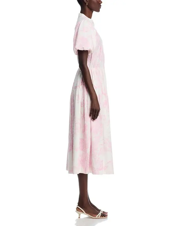 T Tahari Button-down Midi Dress With Floral Print - Etheral Garden