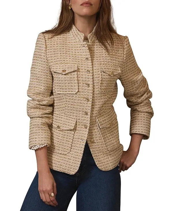 Mint Velvet Boucle Pocket Detail Jacket - Neutral