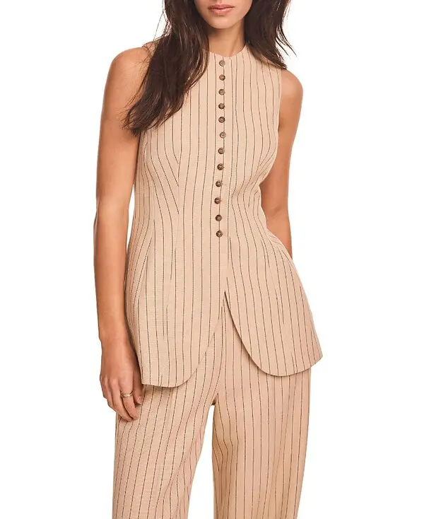 Mint Velvet Pinstripe Longline Waistcoat