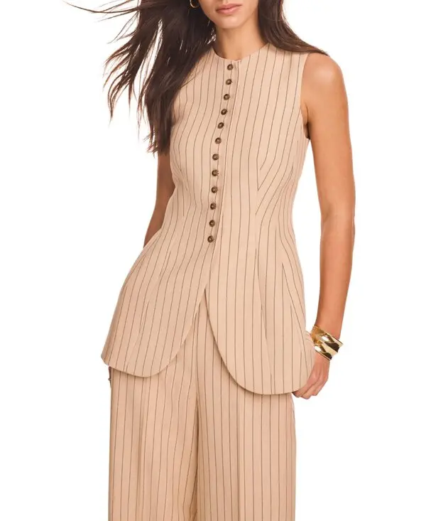 Mint Velvet Pinstripe Longline Waistcoat