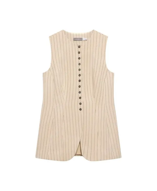 Mint Velvet Pinstripe Longline Waistcoat