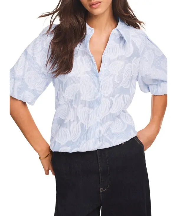 Mint Velvet Cotton Jacquard Striped Shirt