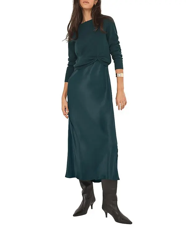 Mint Velvet Layered Satin Midi Dress
