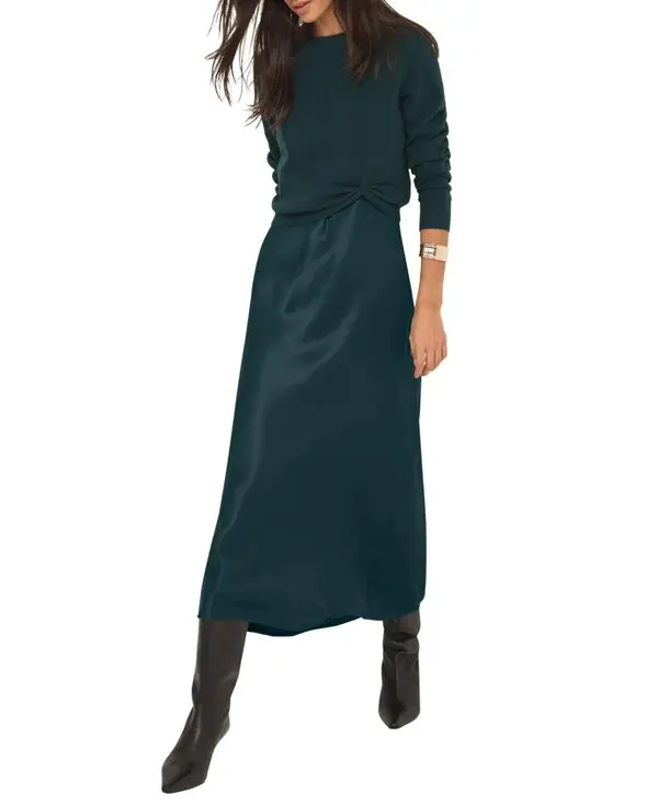 Mint Velvet Layered Satin Midi Dress