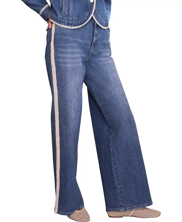 Mint Velvet Lace Trim Straight Jeans