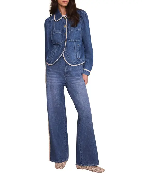 Mint Velvet Lace Trim Straight Jeans