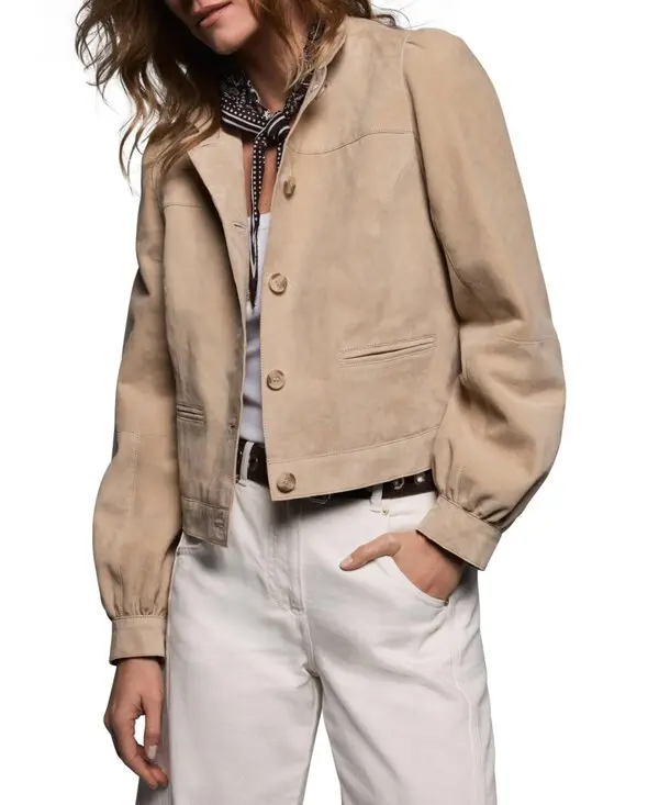Mint Velvet Suede Puff Sleeve Jacket