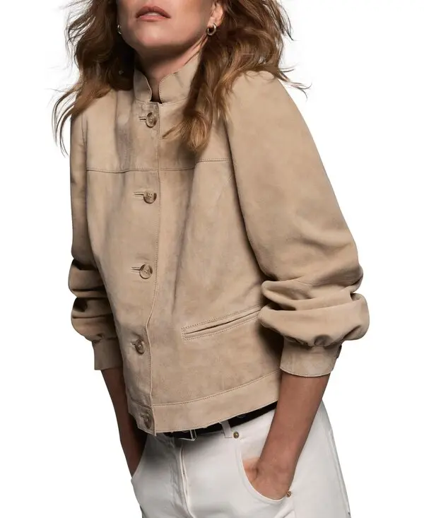Mint Velvet Suede Puff Sleeve Jacket
