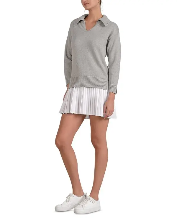 Elan Layered Look Sweater Dress