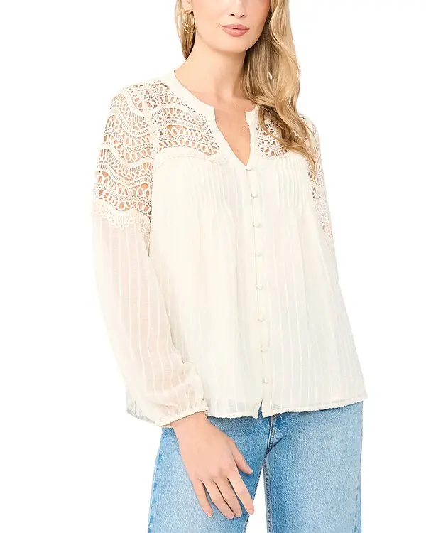 Vince Camuto Split Neck Button-front Blouse