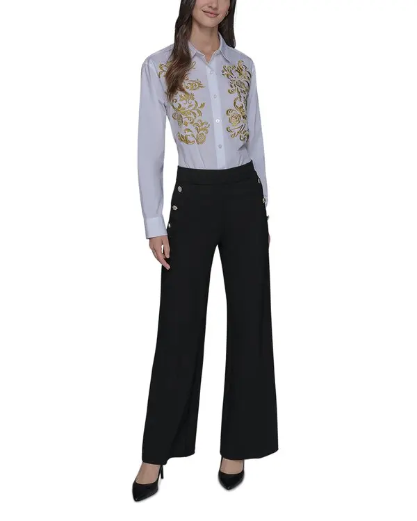 Karl Lagerfeld Paris Sailor Ponte Pants