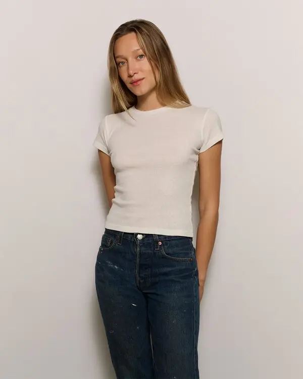RLT Pointelle Cap-sleeve Top
