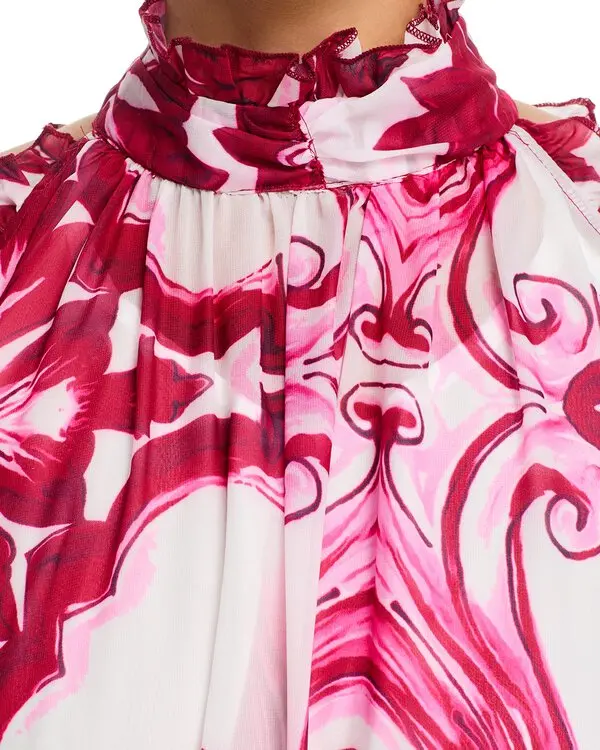 NANCY YANG Floral Halter Dress