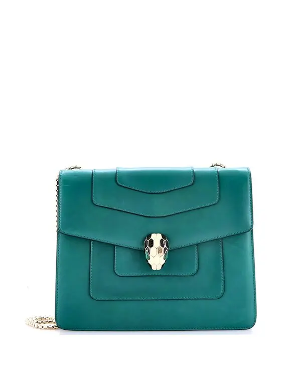 BVLGARI Medium Serpenti Forever Square Leather Shoulder Bag